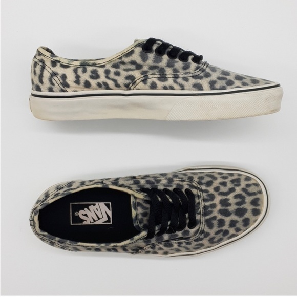 Vans | Shoes | Vans Authentic Grey Black Snow Leopard Lace Up | Poshmark